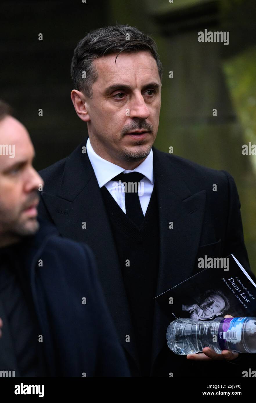 Manchester, UK. February 11th, 2025. Gary Neville at the funeral of ...