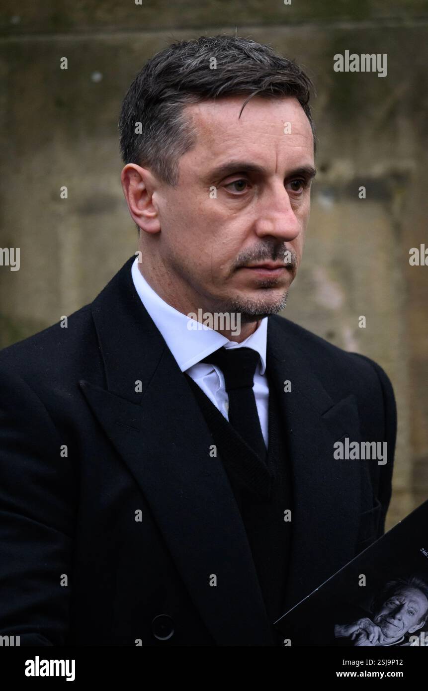 Manchester, UK. February 11th, 2025. Gary Neville at the funeral of ...