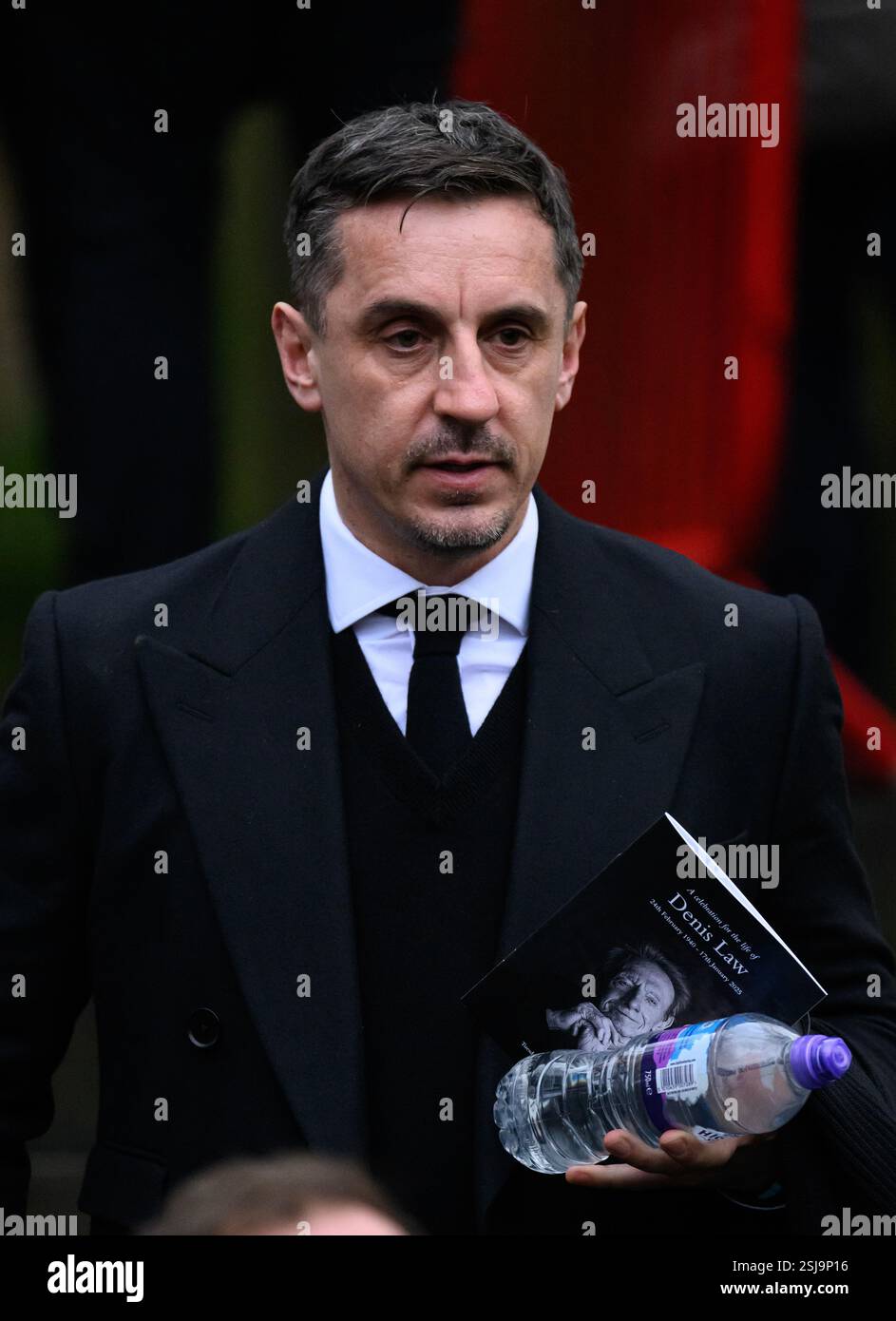Manchester, UK. February 11th, 2025. Gary Neville at the funeral of ...