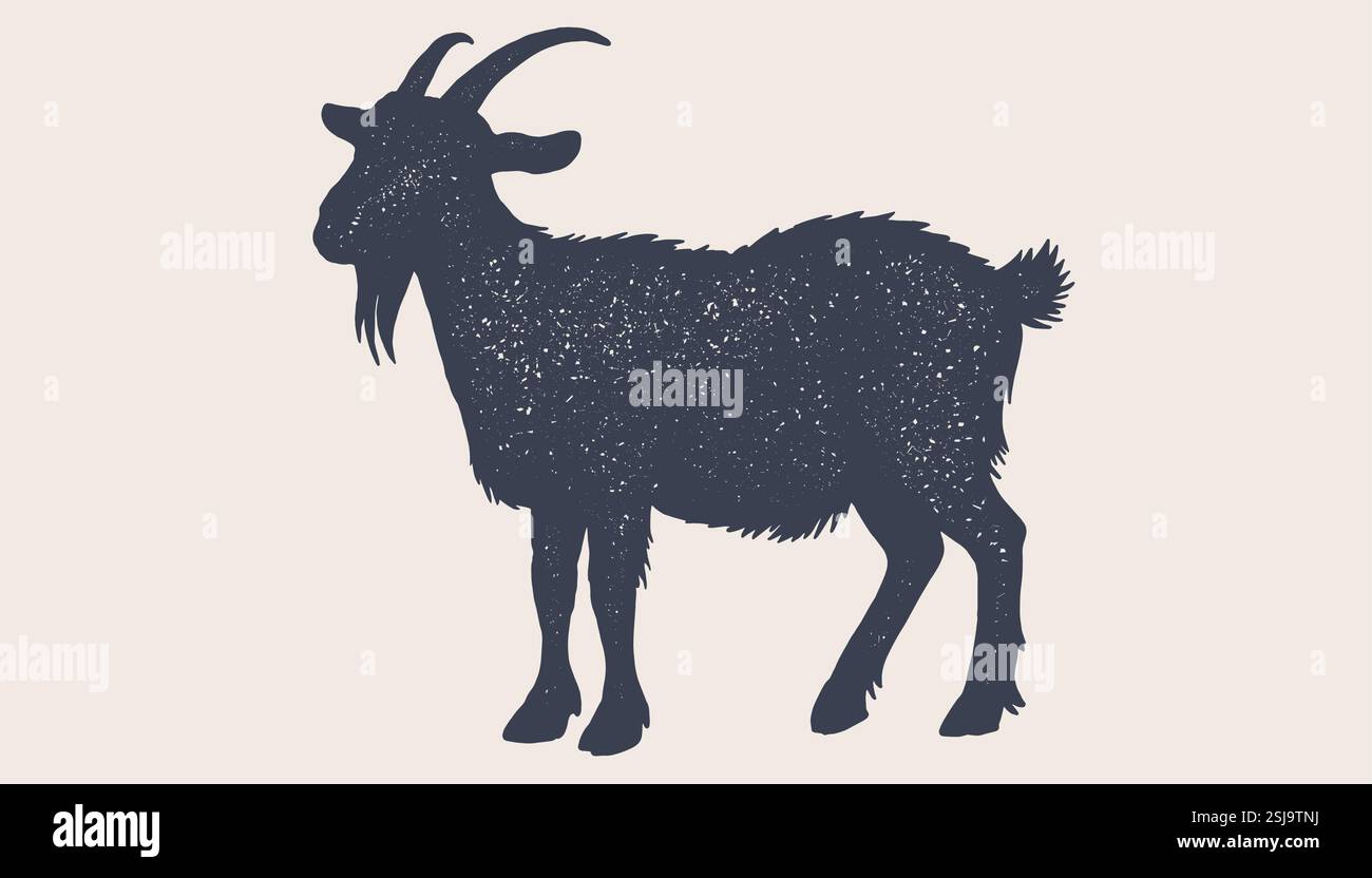 Goat. Hand drawn silhouette Stock Vector Image & Art - Alamy