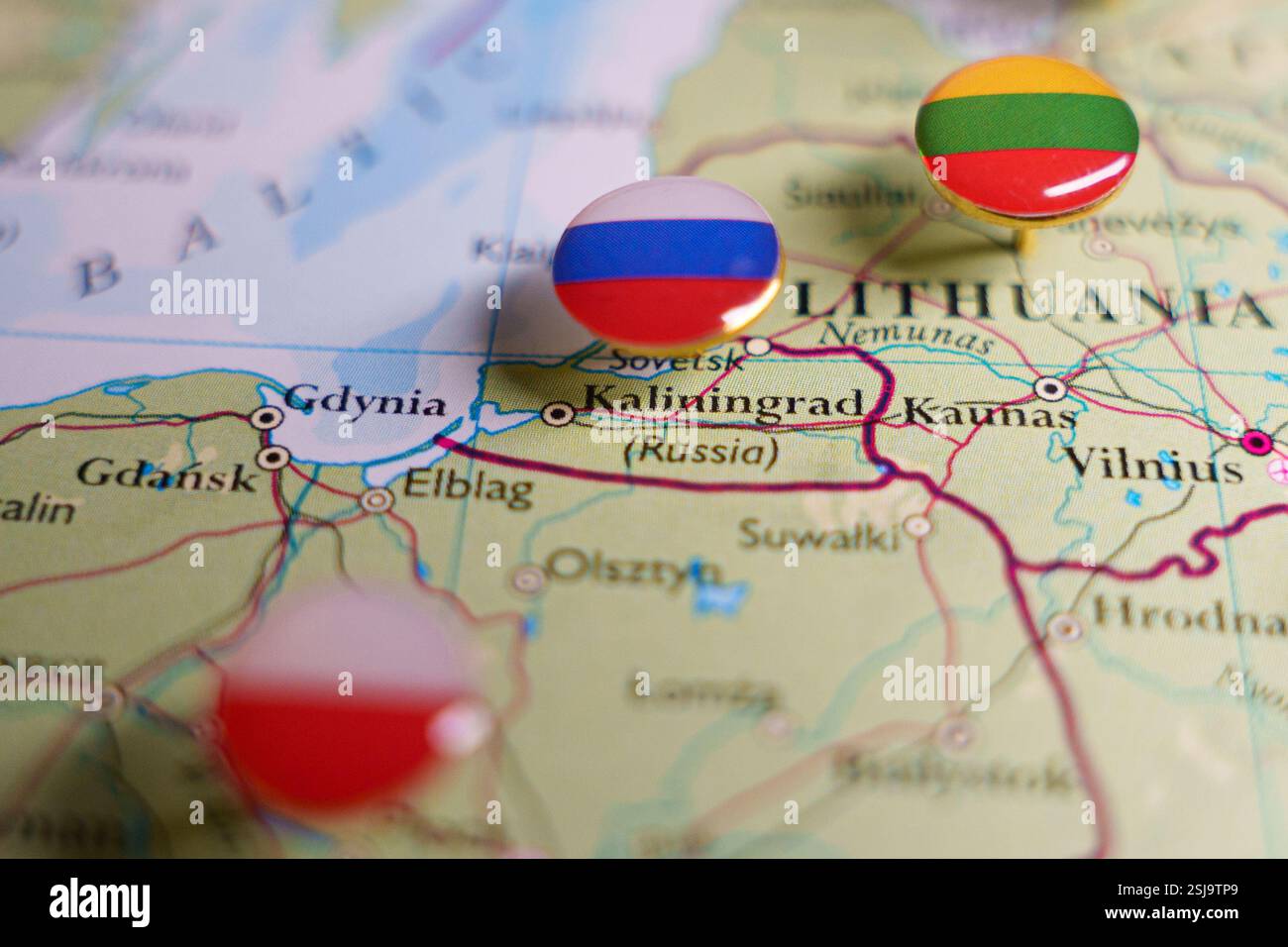 Map of Suwalki Gap, a strategically important area bordering Lithuania ...