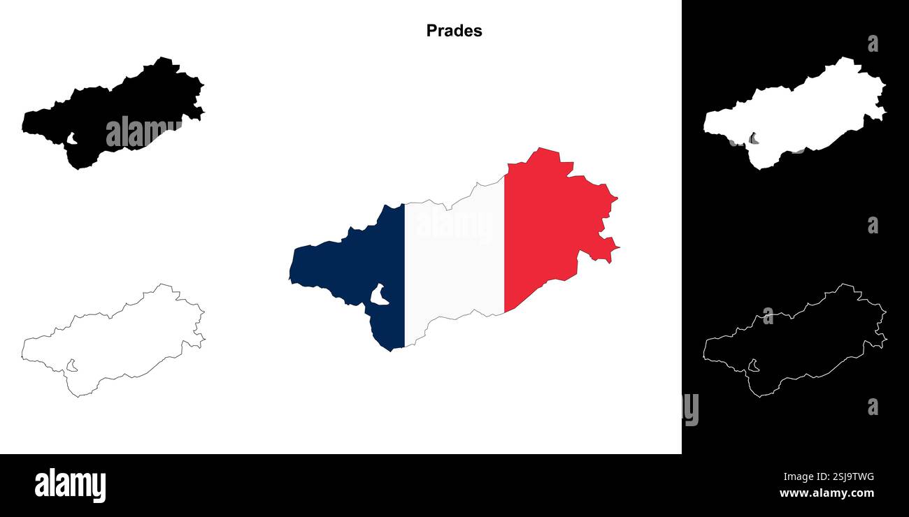 Prades arrondissement outline map set Stock Vector Image & Art - Alamy