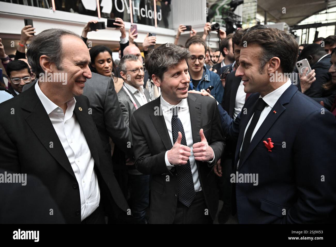 Paris, France. 11th Feb, 2025. French President Emmanuel Macron with ...