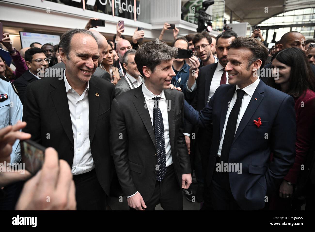 Paris, France. 11th Feb, 2025. French President Emmanuel Macron with ...