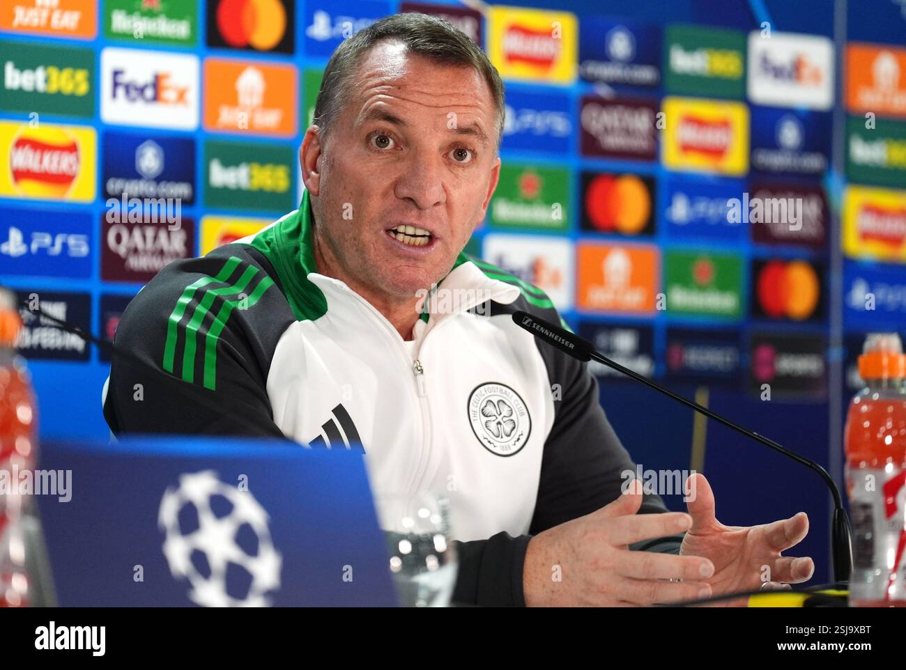 Celtic manager Brendan Rodgers during a press conference at Celtic Park ...