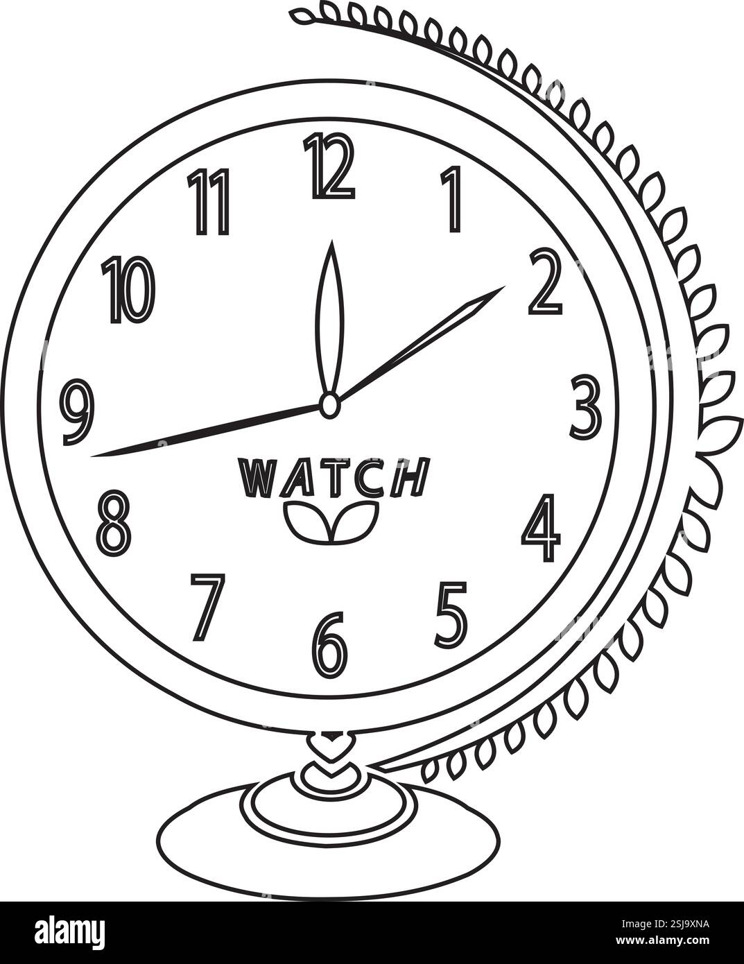 Globe style clock line art design Stock Vector Image & Art - Alamy