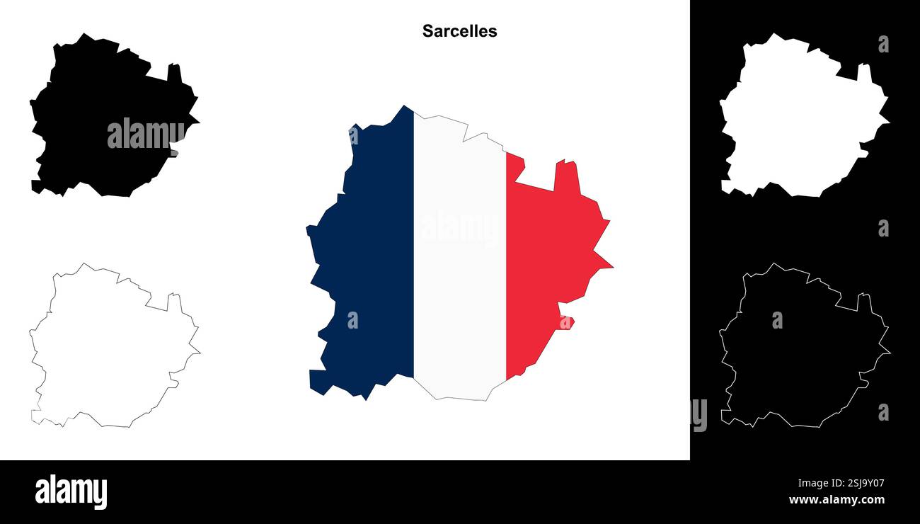 Sarcelles arrondissement outline map set Stock Vector Image & Art - Alamy