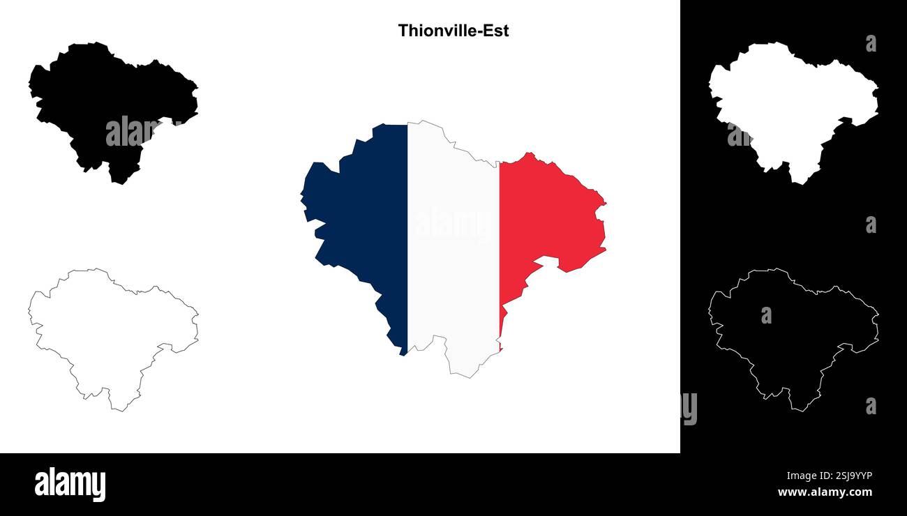 Thionville-Est arrondissement outline map set Stock Vector Image & Art ...