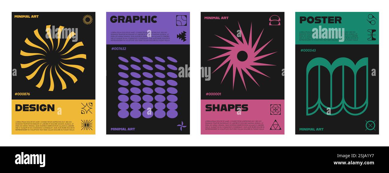 Geometric brutal shapes posters. Abstract vector modern creative ...
