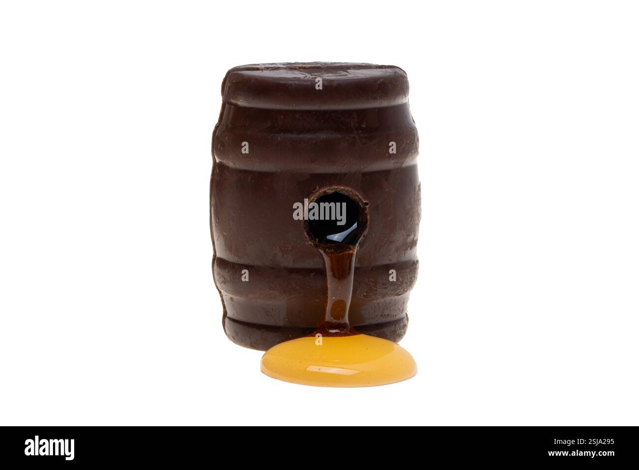 chocolate whiskey barrel isolated on white background Stock Photo - Alamy