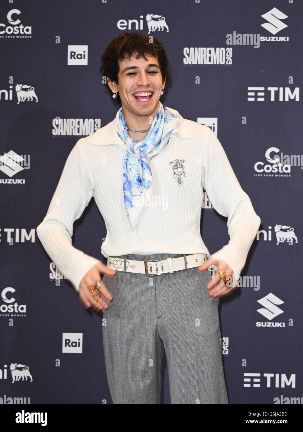 Sanremo, 75th Italian Song Festival 2025 - Photocall Alex Wise Stock ...
