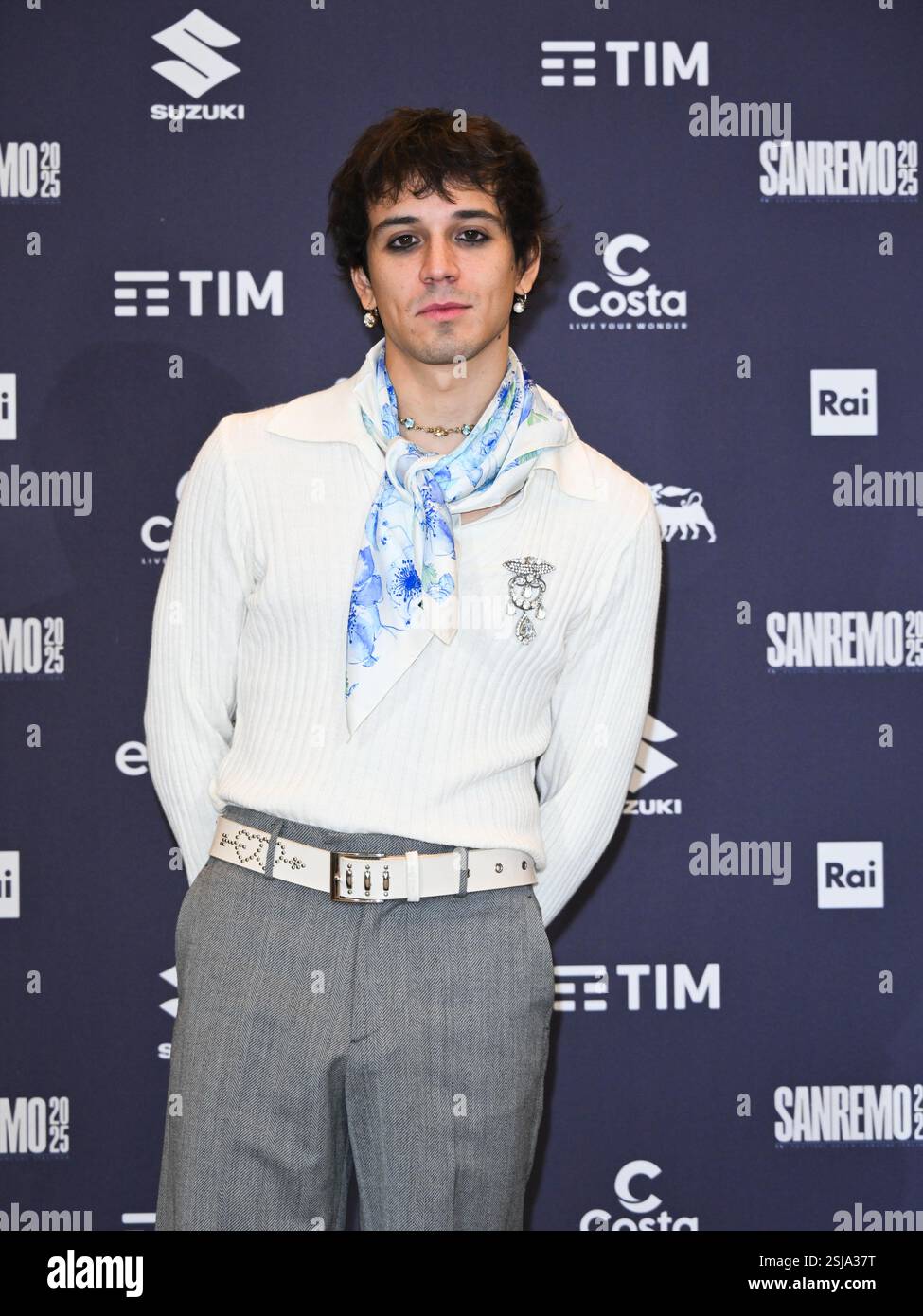 Sanremo, 75th Italian Song Festival 2025 - Photocall Alex Wise Stock ...
