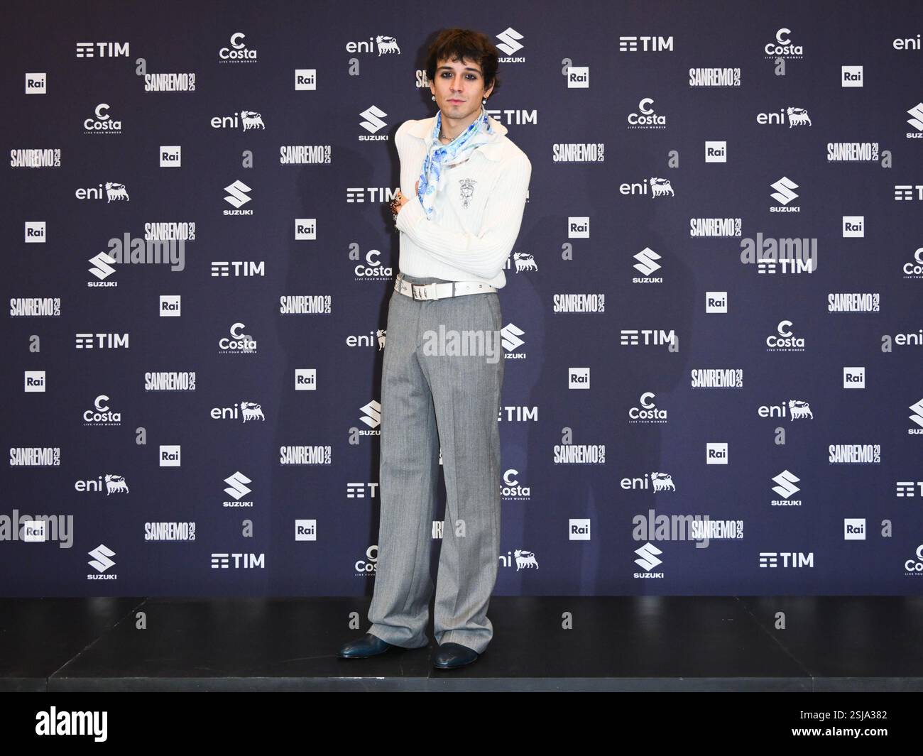 Sanremo, 75th Italian Song Festival 2025 - Photocall Alex Wise Stock ...