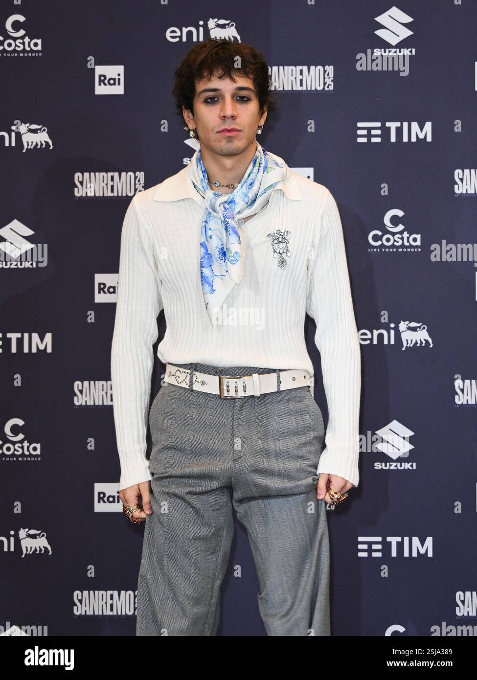 Sanremo, 75th Italian Song Festival 2025 - Photocall Alex Wise Stock ...