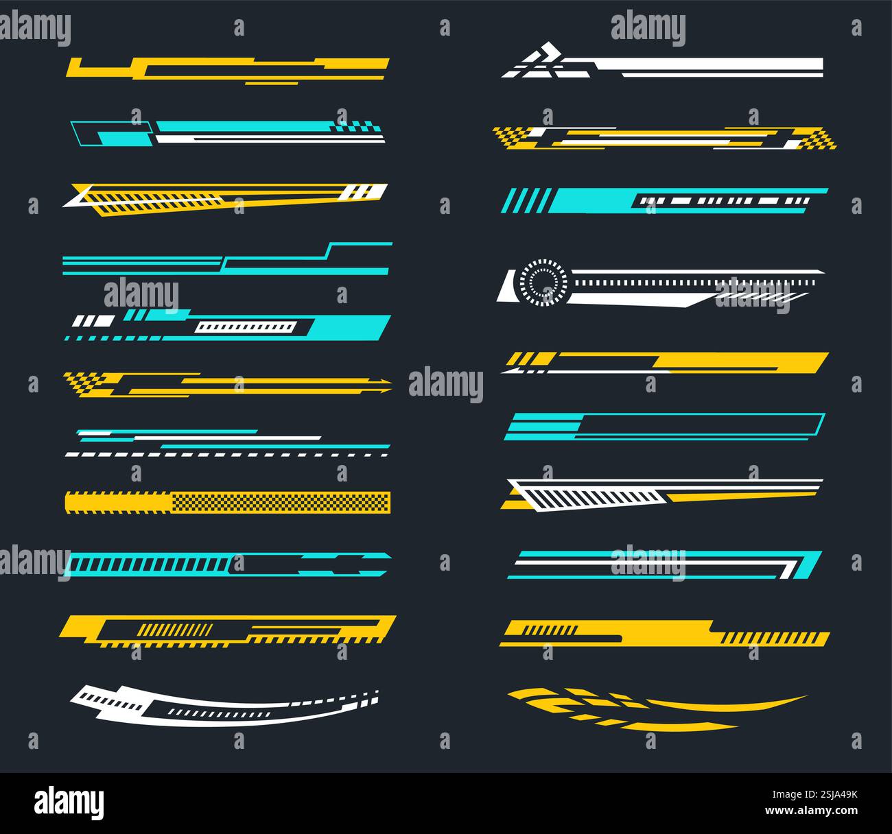 Sport decals. Racing car vinyl stickers with dynamic geometric shapes ...