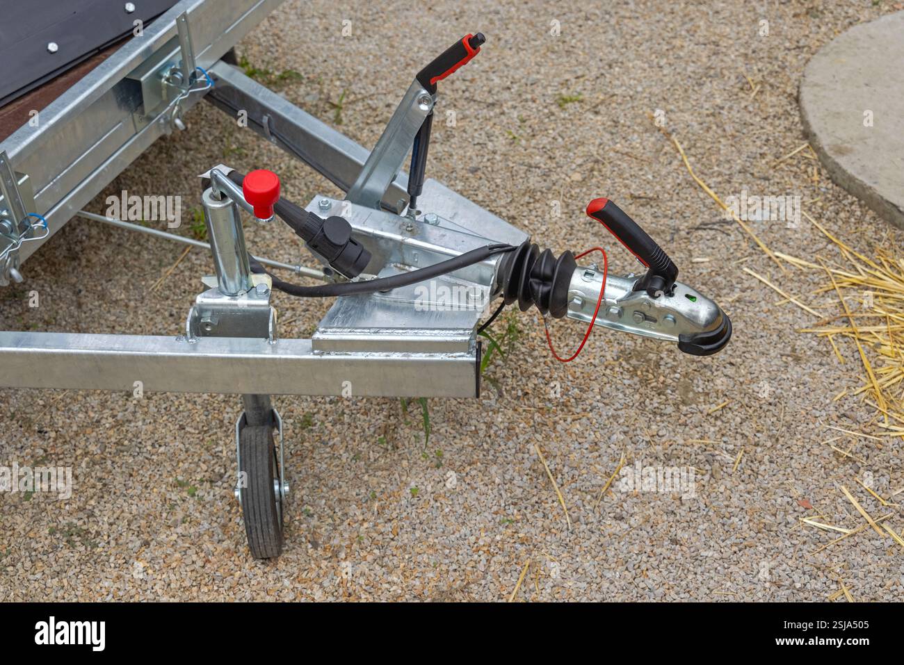 Euro Hitch Coupler With Hand Brake and Support Wheel at Trailer Stock ...