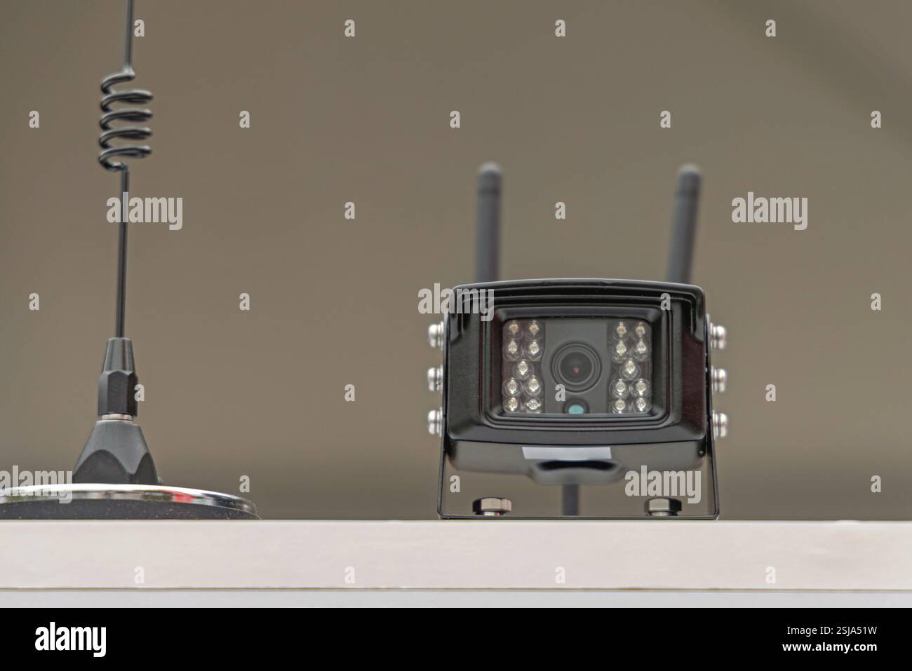 Wireless Camera With Infrared Diodes and Signal Antenna at Top of ...