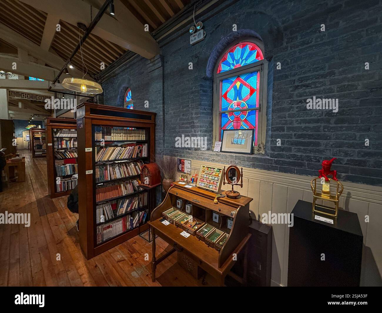 A view of a bookstore utilizing the building of the former Chinese ...