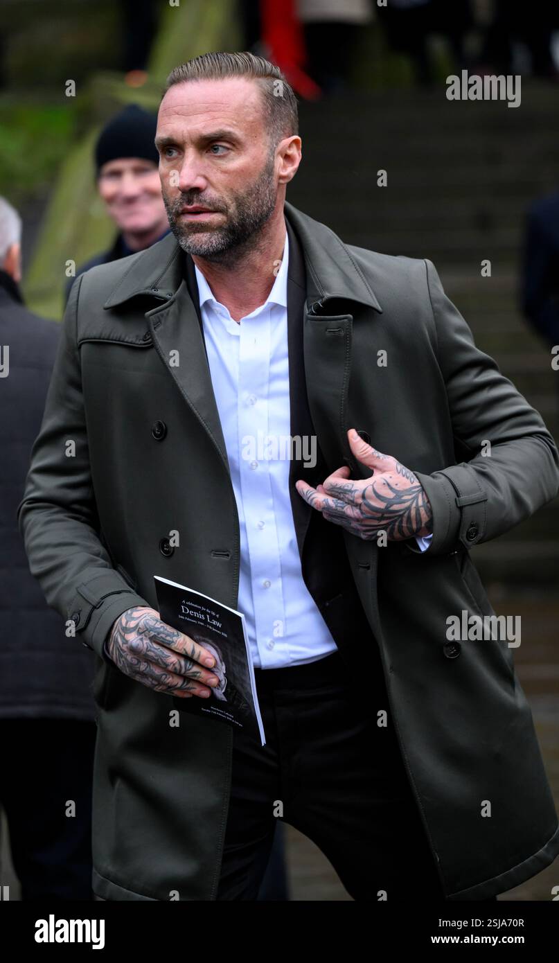 Manchester, UK. February 11th, 2025. Calum Best at the funeral of ...