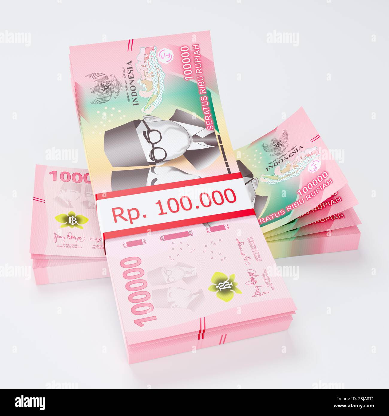 3D Render or Illustration of Indonesia currency or rupiah Stock Photo ...