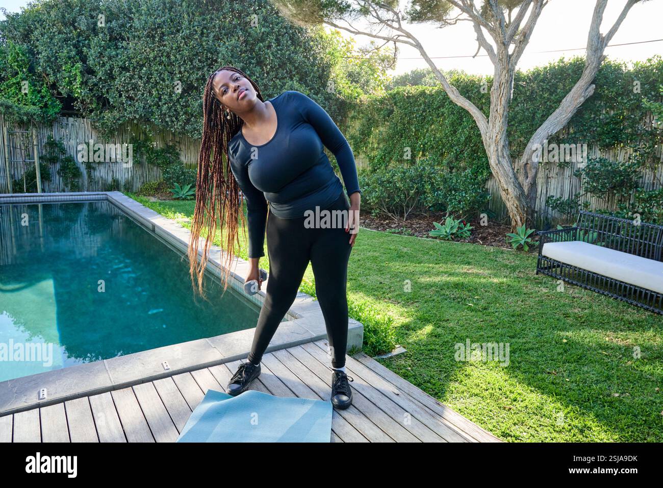 Woman with muscular dystrophy exercising Stock Photo - Alamy