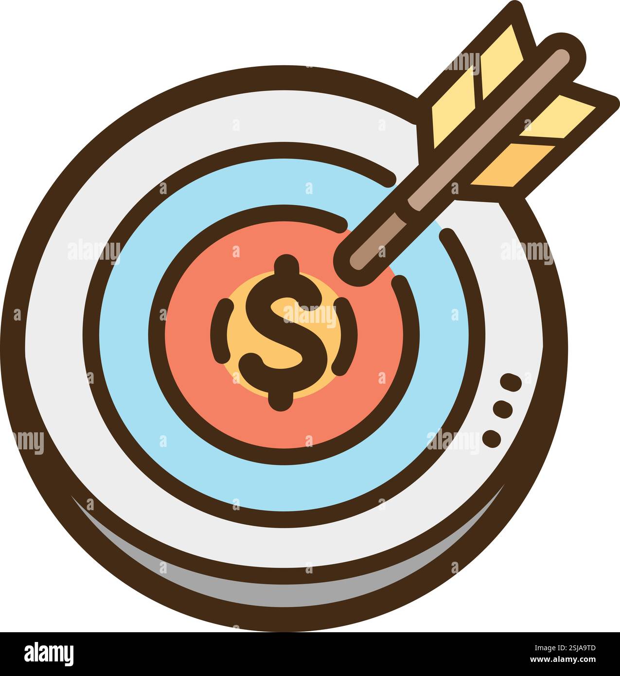 Target vector doodle illustration and graphic. Part of finance category ...