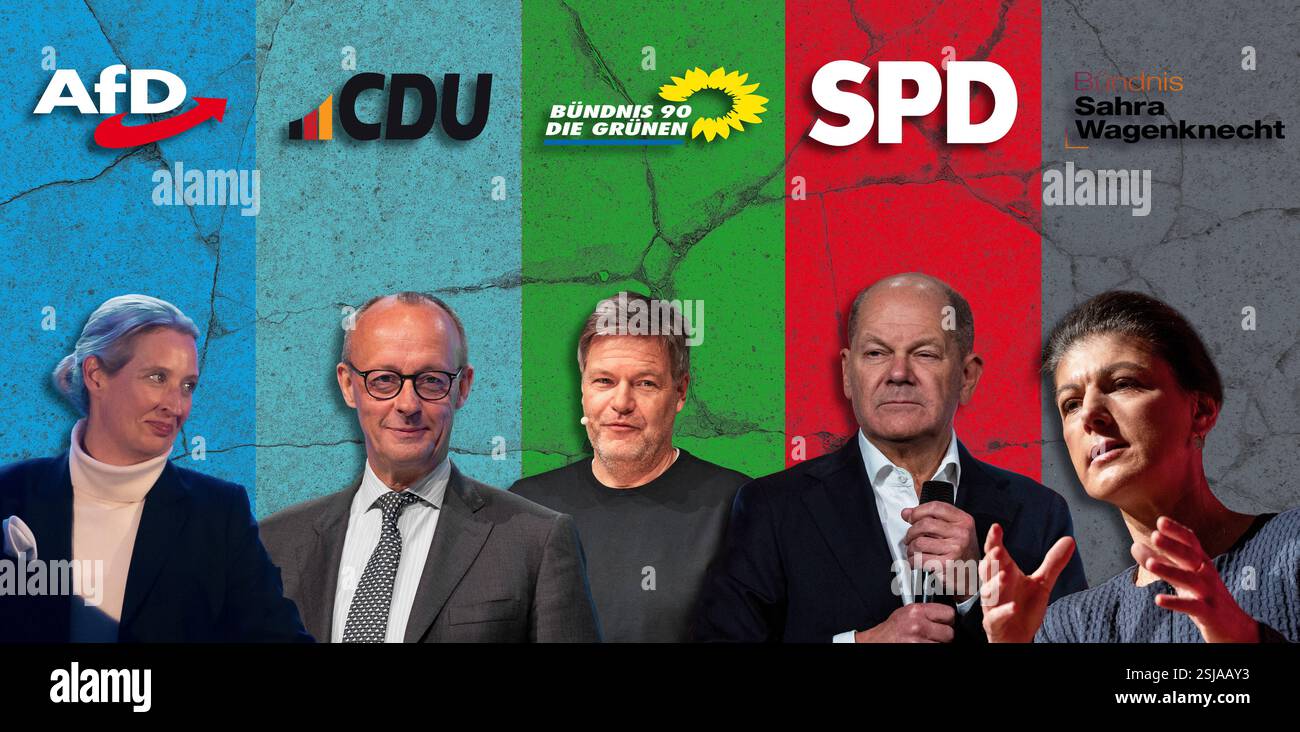 Bavaria, Germany - February 11, 2025: PHOTOMONTAGE, Chancellor ...