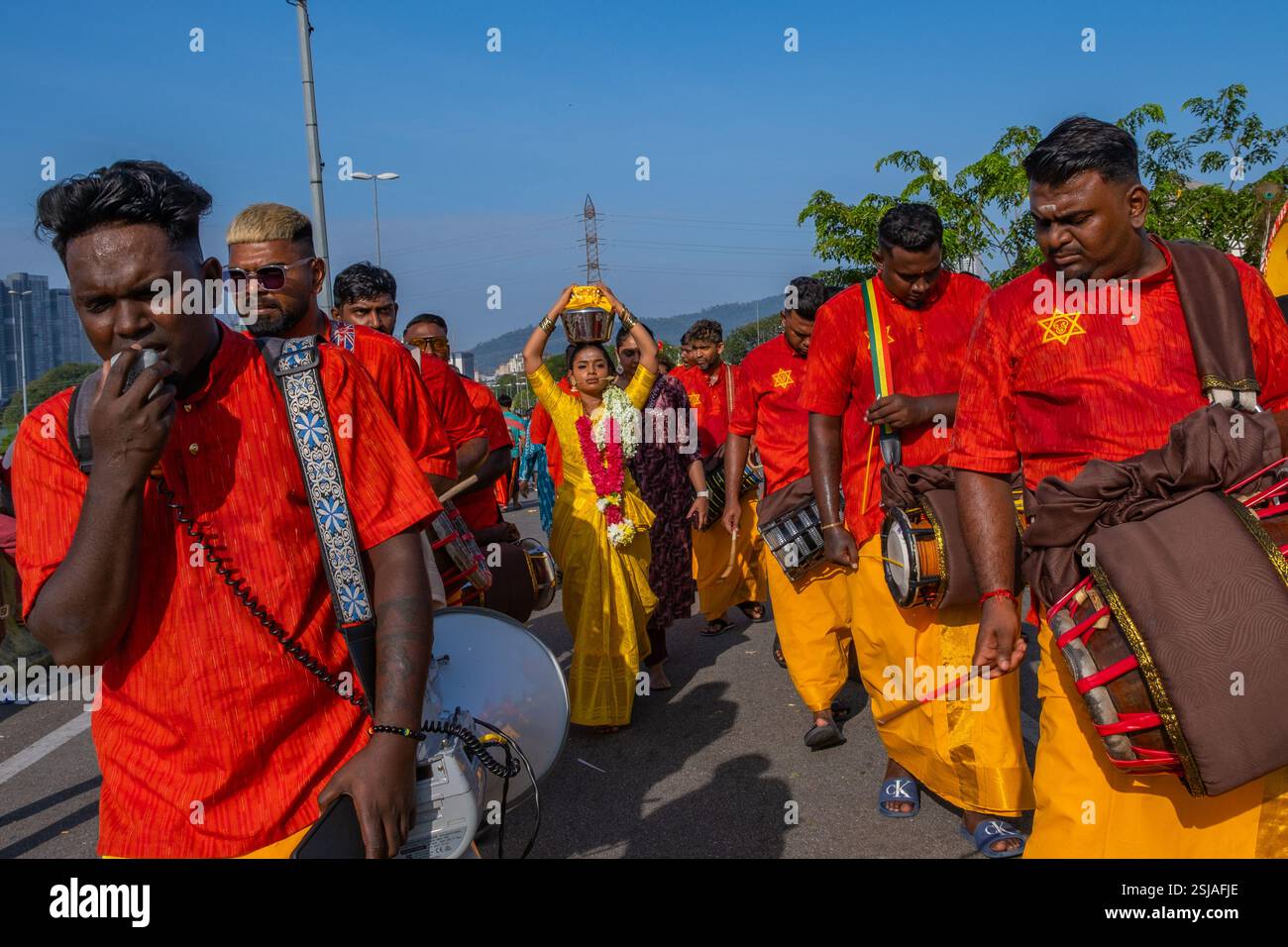 Kuala Lumpur, Malaysia. 07th Jan, 2019. A procession of drummers and ...