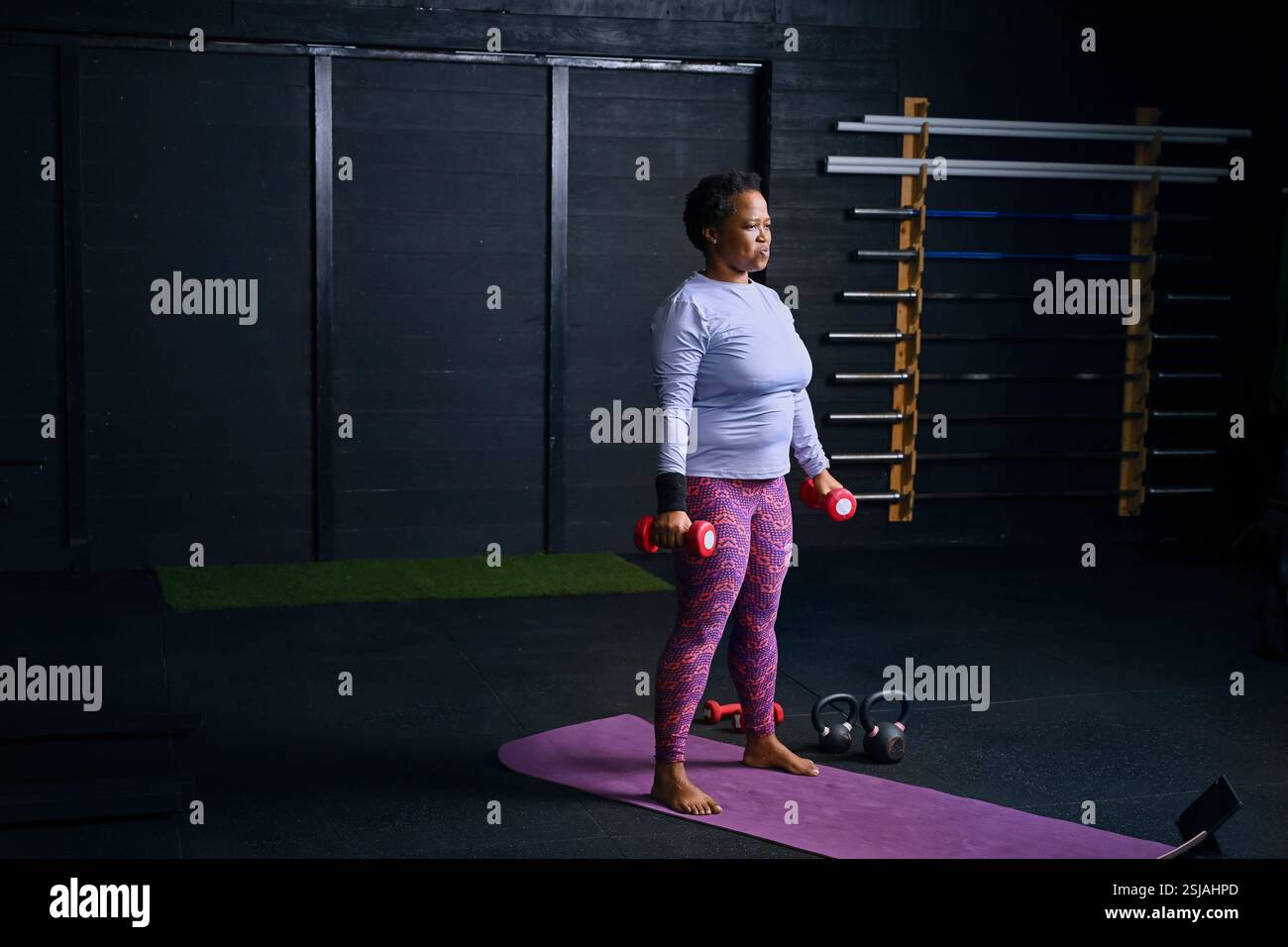 Exercising on mat person digital hi-res stock photography and images ...