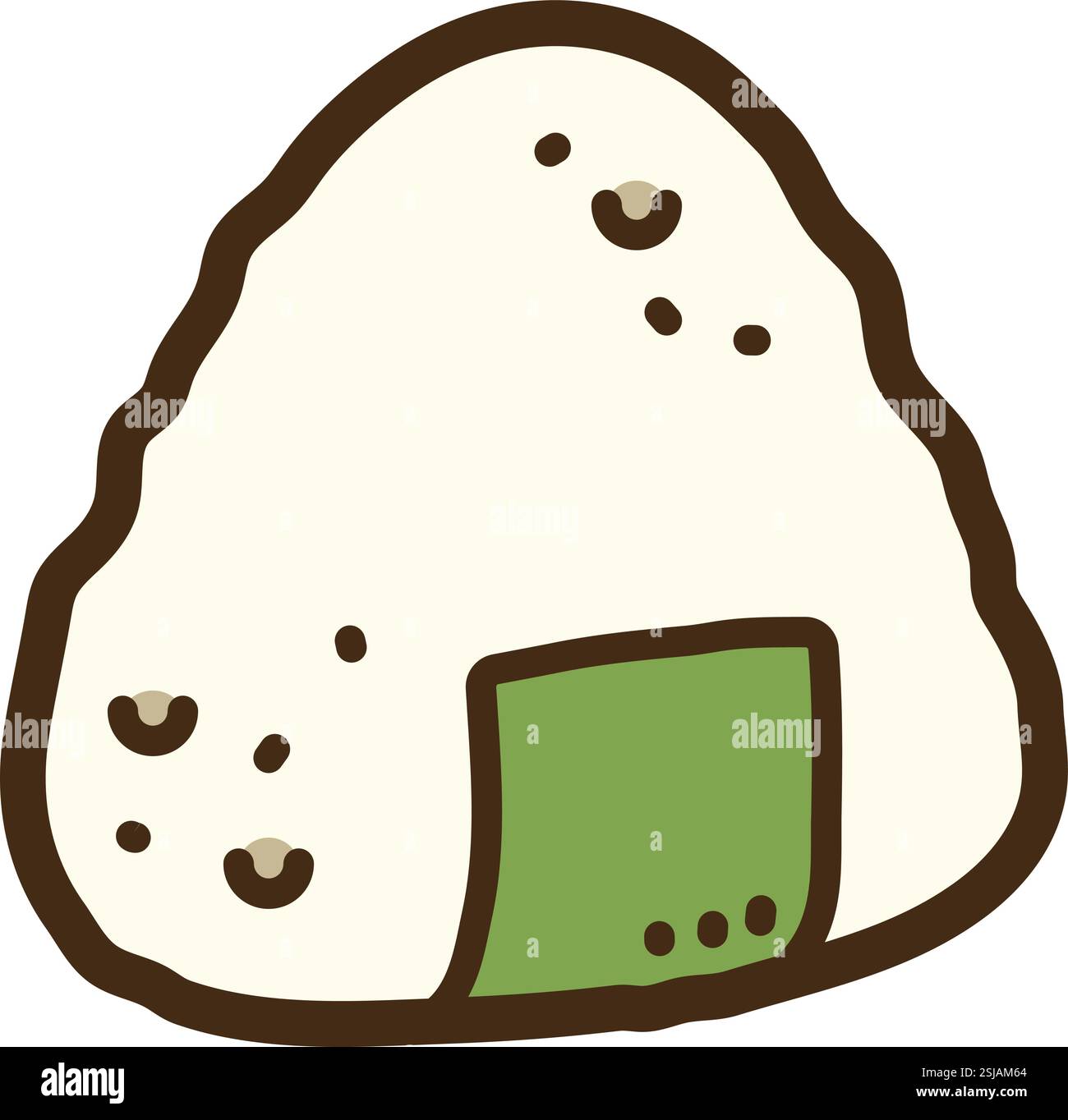 Onigiri vector doodle illustration and graphic. Part of fast food ...