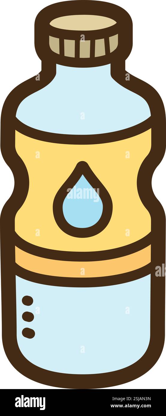 Bottled water vector doodle illustration and graphic. Part of food and ...