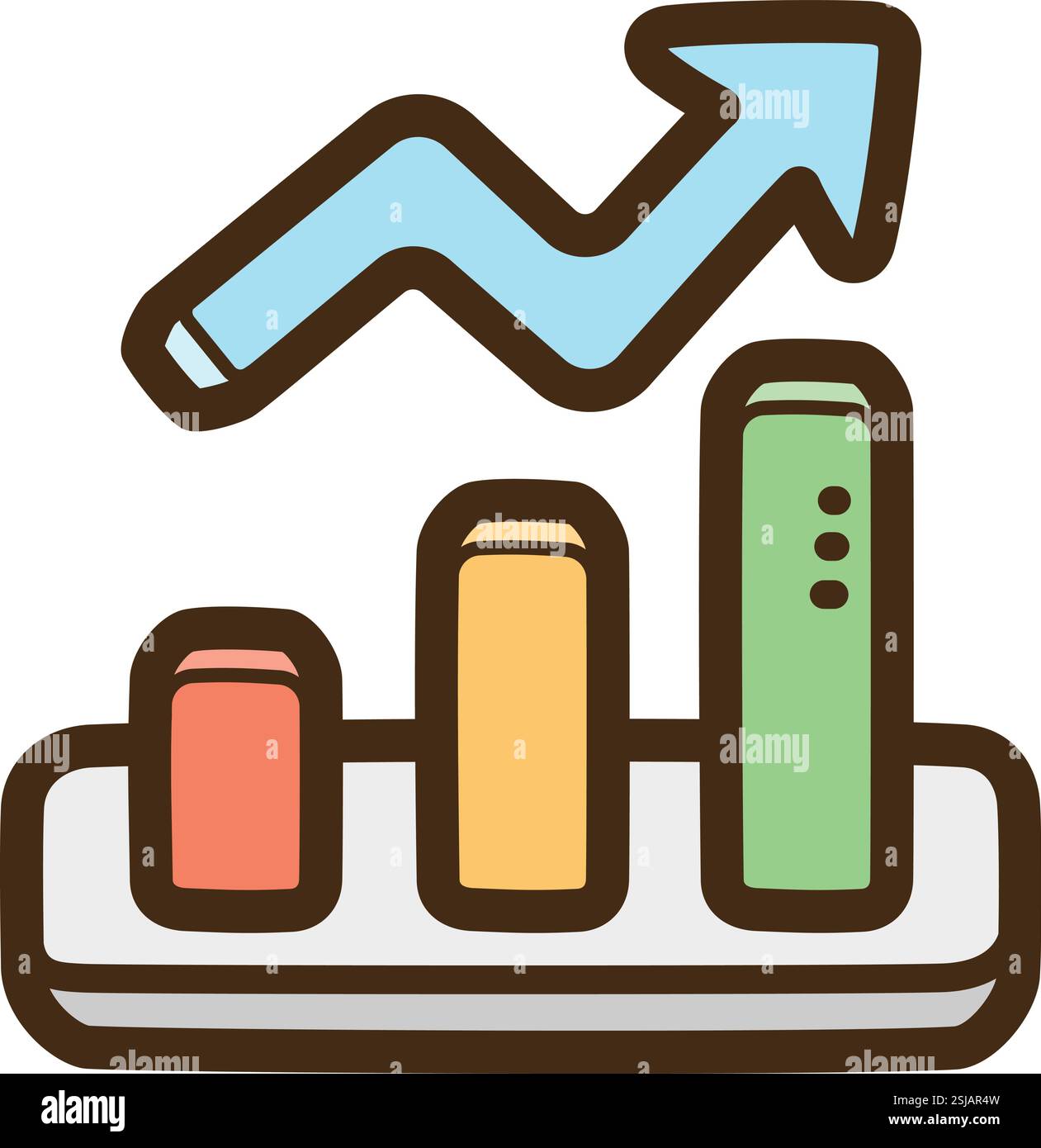 Growth vector doodle illustration and graphic. Part of finance category ...