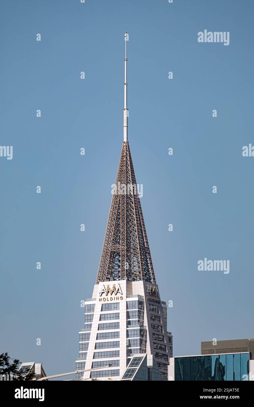 The Tower AMA Holding at Trade Centre, top of the building. Modern ...