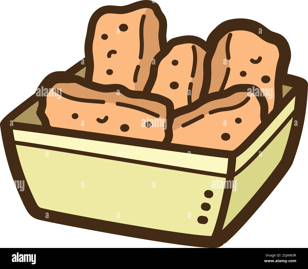 Chicken nuggets vector doodle illustration and graphic. Part of fast ...