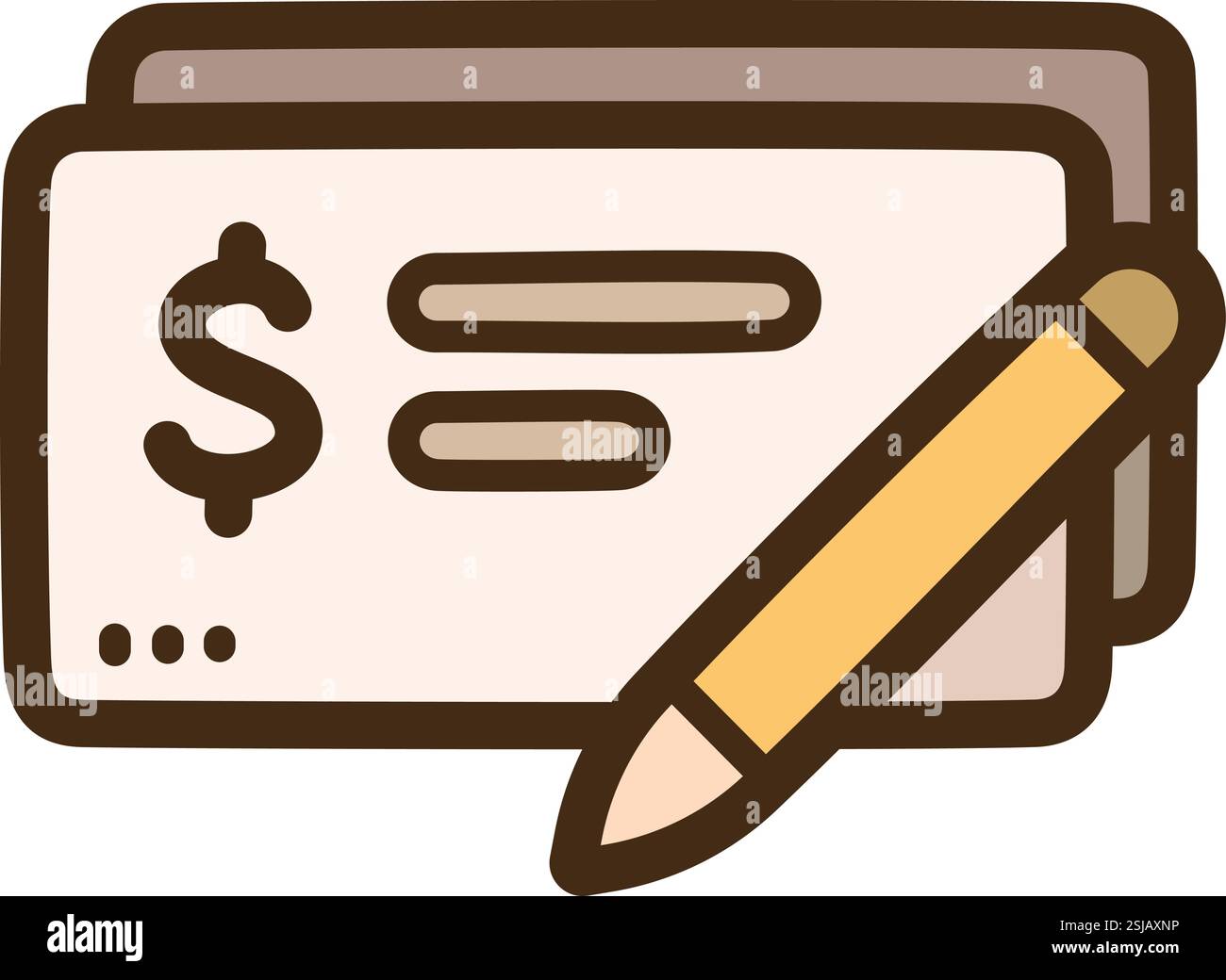 Cheque vector doodle illustration and graphic. Part of finance category ...