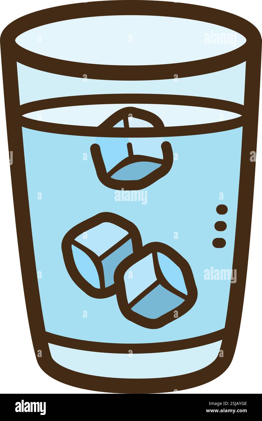 Iced water vector doodle illustration and graphic. Part of food and beverages category Stock ...