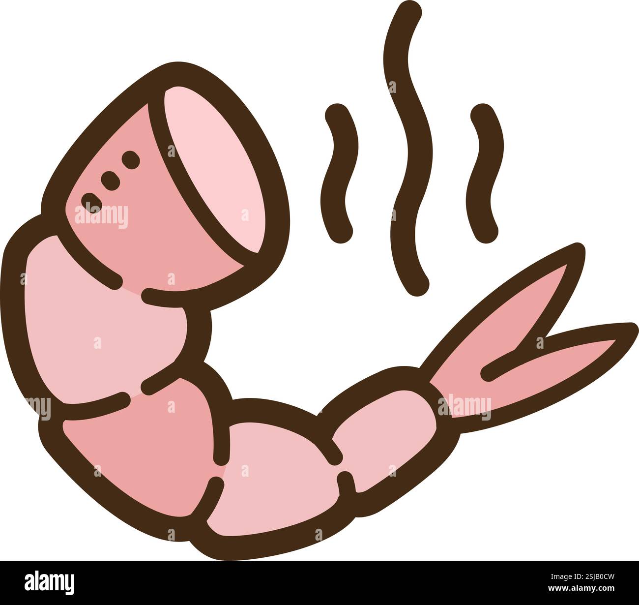 Cooked shrimp vector doodle illustration and graphic. Part of food and ...