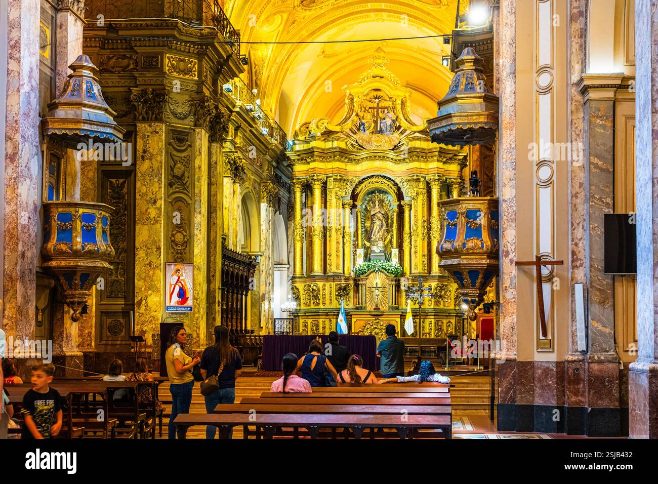 Buenos Aires, Argentina - December 13, 2024: Interior showing the apse ...