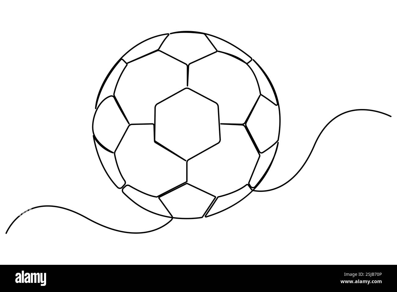 Single continuous line art football drawing of isolated outline Vector ...