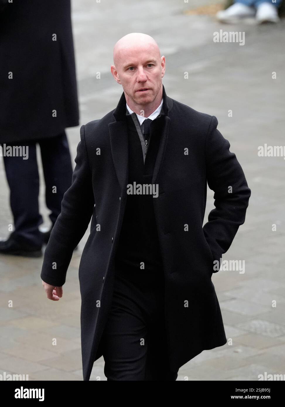 Nicky Butt leaving Manchester Cathedral following the funeral of former ...