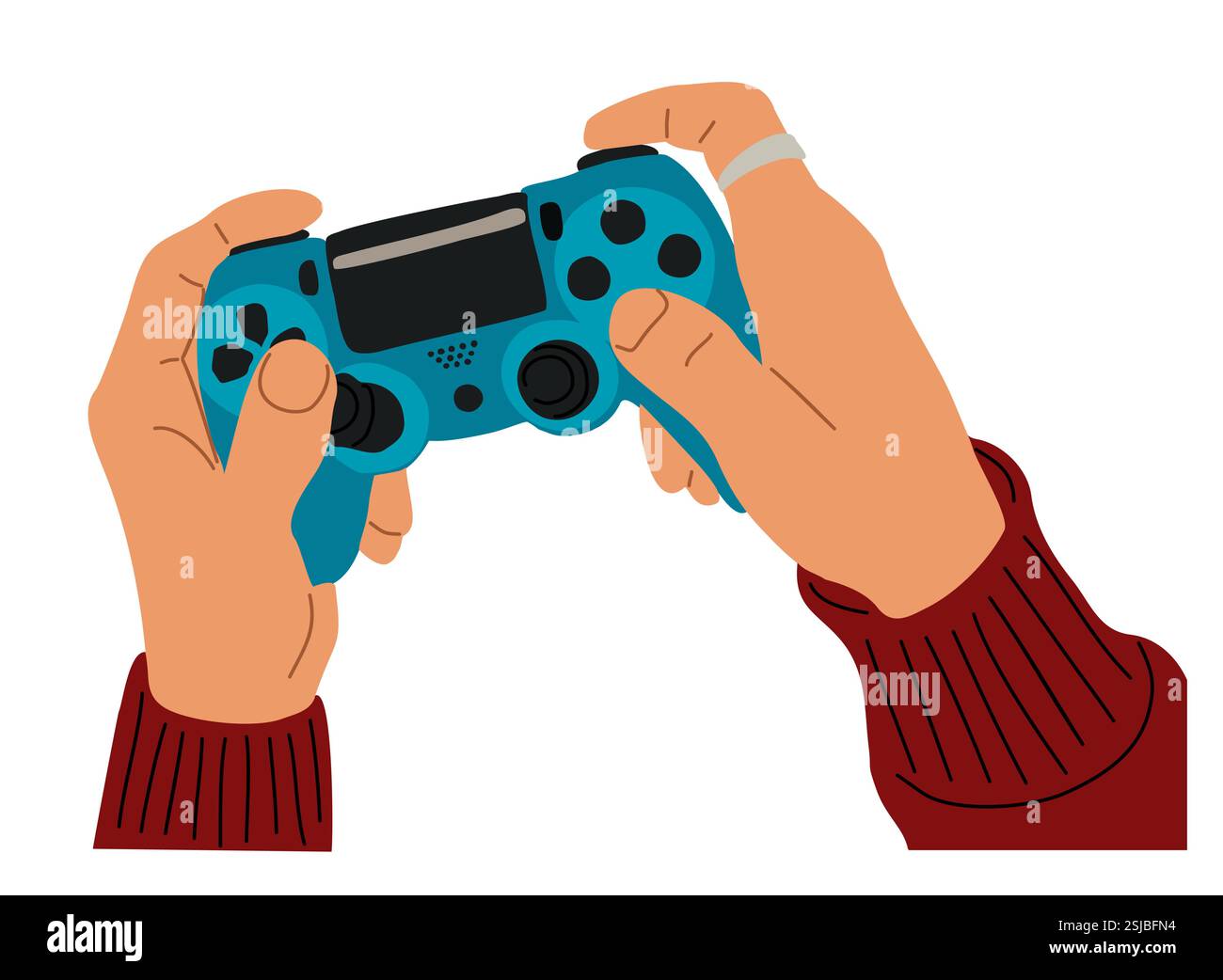 Hand holding video game controller vector isolated Stock Vector Image ...