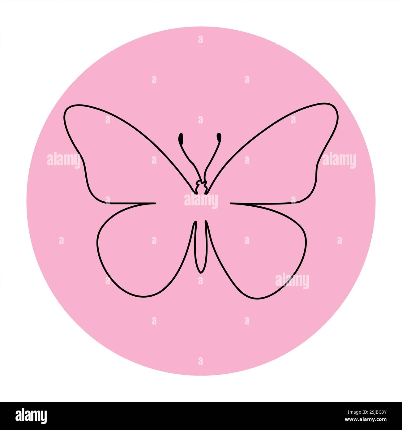 Continuous single line of butterfly outline vector illustration ...