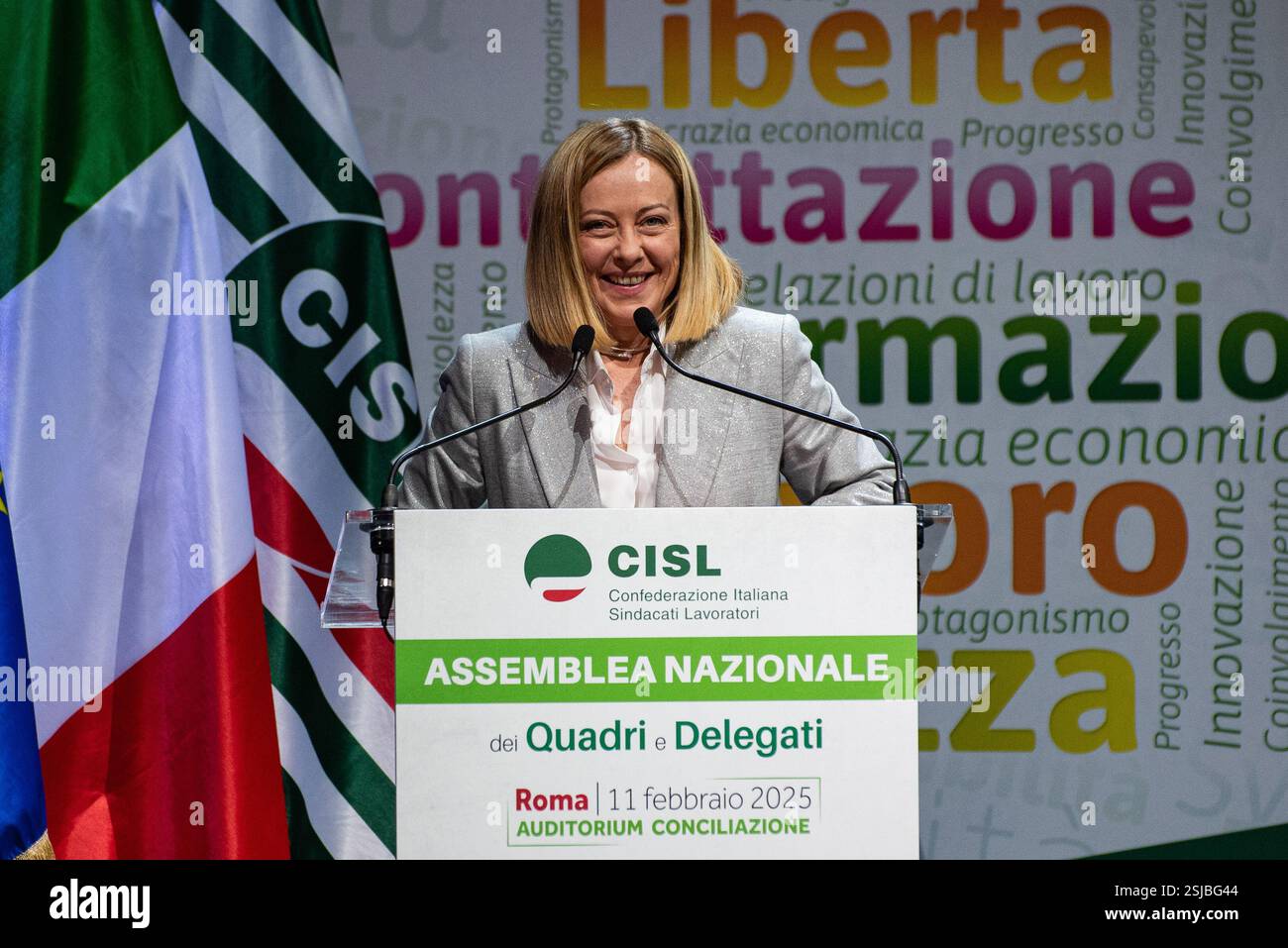 Rome, Italy. 11th Feb, 2025. Italian Prime Minister Giorgia Meloni ...
