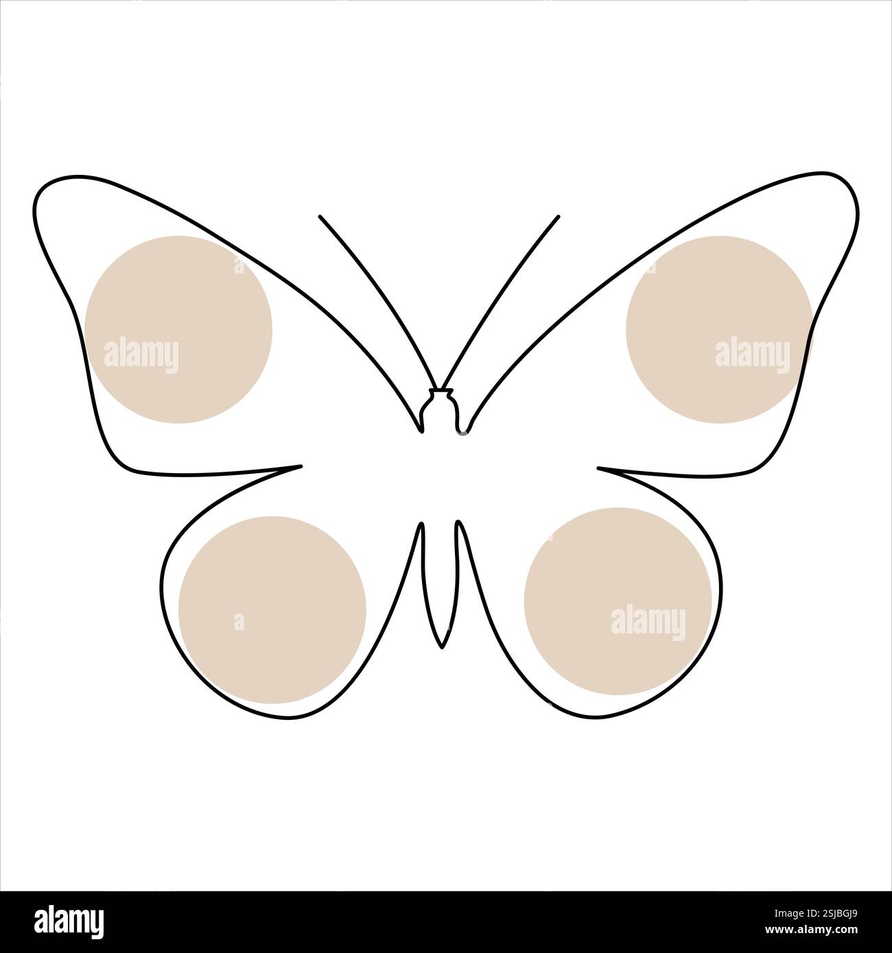 Continuous single line of butterfly outline vector illustration ...