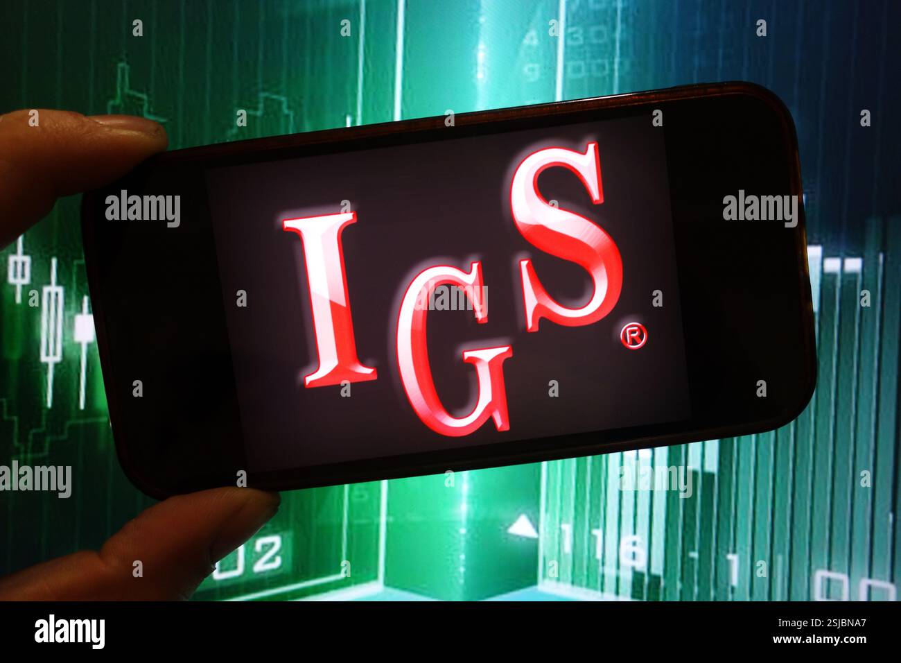 In this photo illustration, the International Games System company logo ...