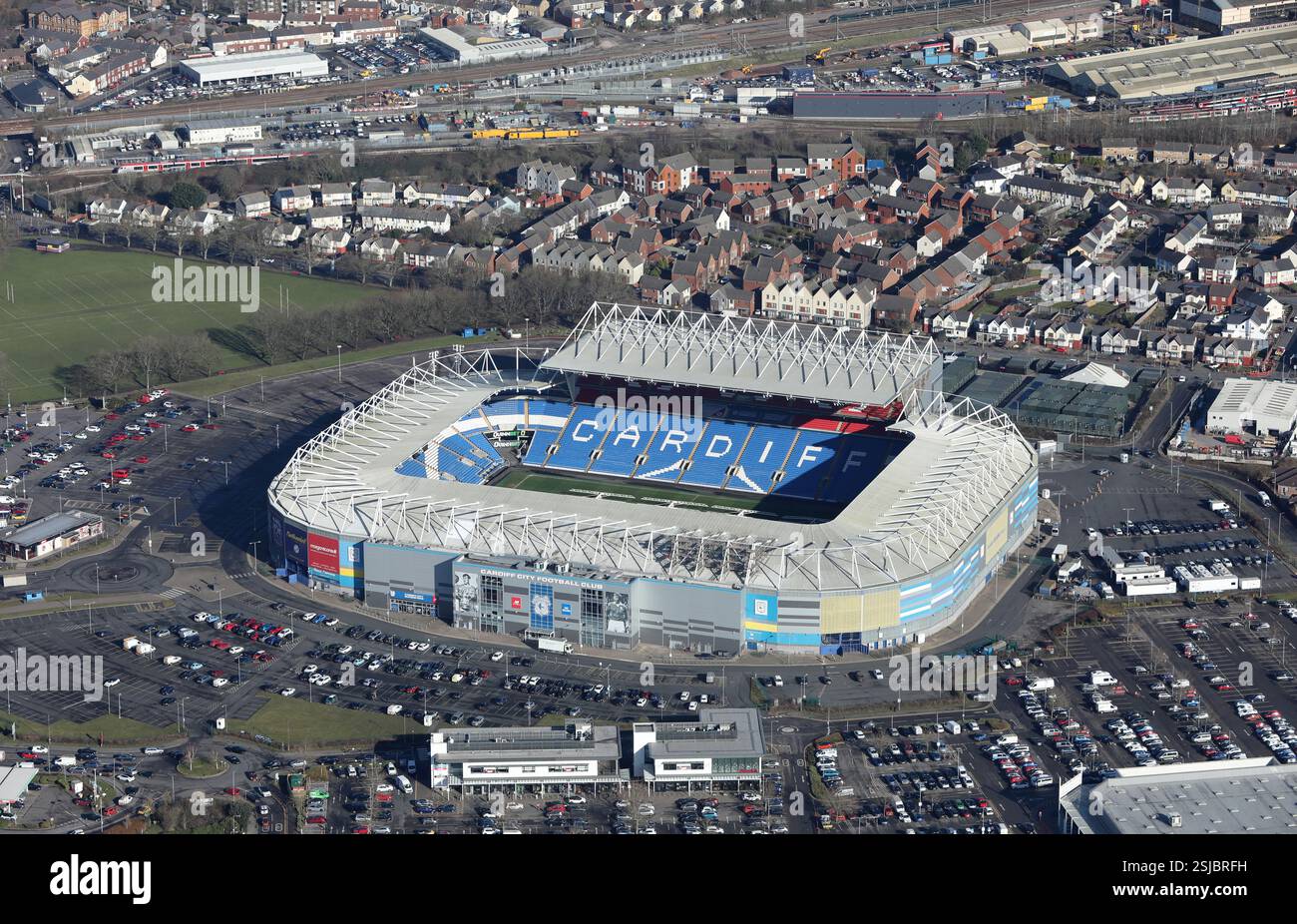 Aerial photograph of Cardiff City Football Stadium Stock Photo - Alamy