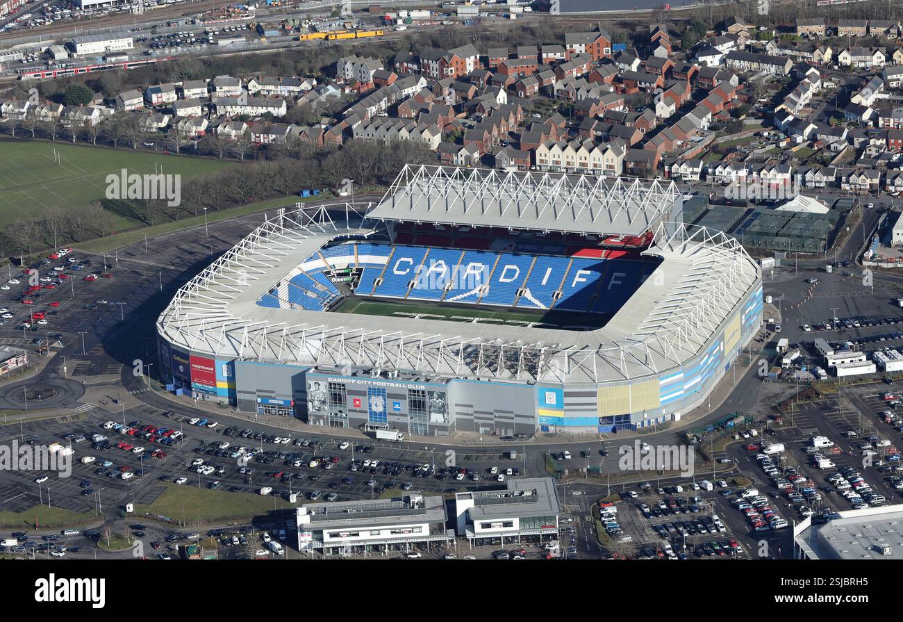Aerial photograph of Cardiff City Football Stadium Stock Photo - Alamy
