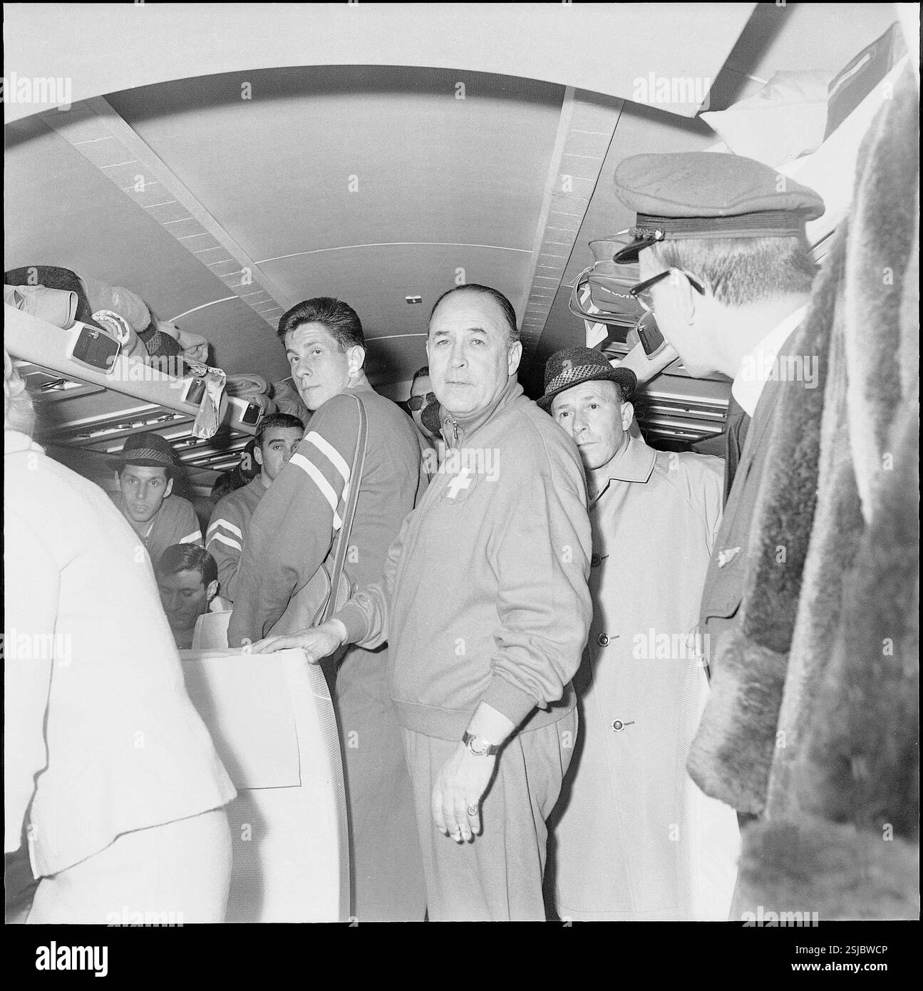 Fussball-WM 1962: Abflug der Schweizer Nationalmannschaft nach Chile# ...