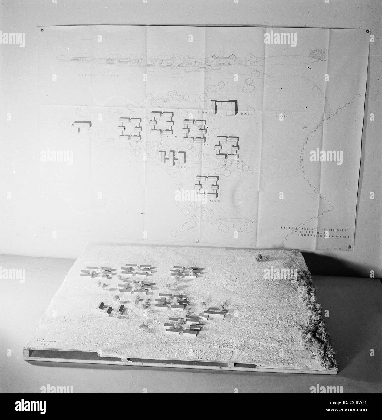 Plan und Modell vom Pestalozzi Kinderdorf 1945#Map and model of ...