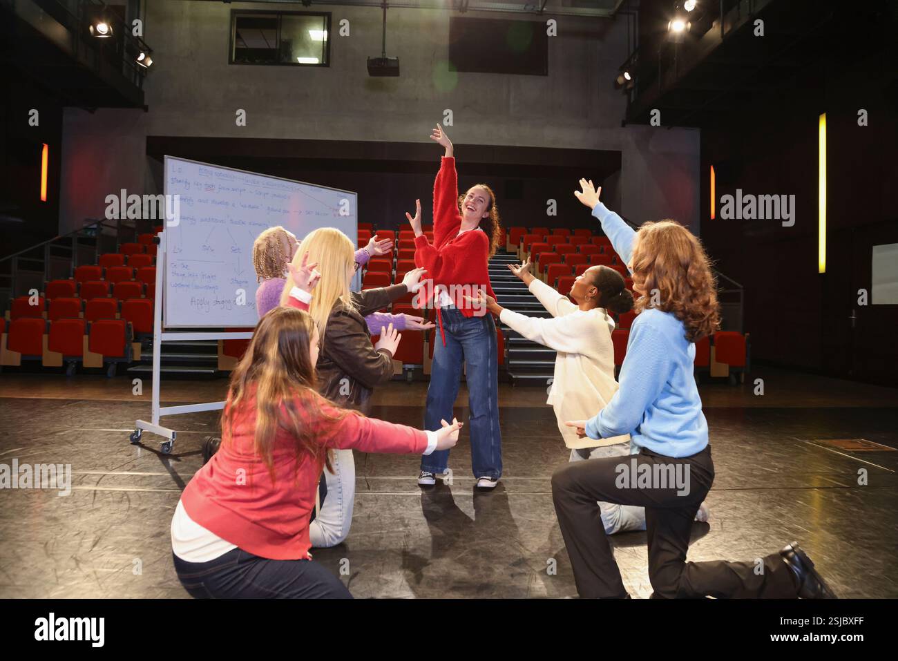 Disabled people rehearsing on stage Stock Photo - Alamy